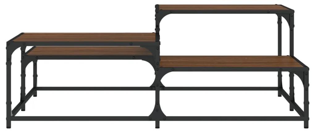 Konferenční stolek hnědý dub 107 x 107 x 40 cm kompozitní dřevo - Default Title