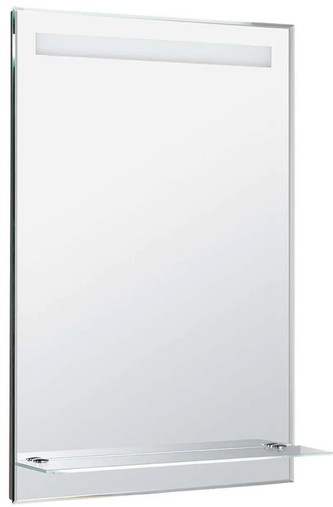 Aqualine - Zrcadlo s LED osvětlením, 60x80 cm, skleněná polička ATH53