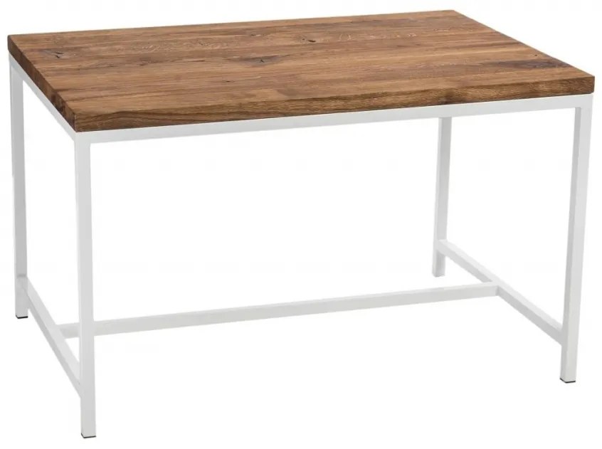 Stůl Decon 120x80, bílý kov/dub