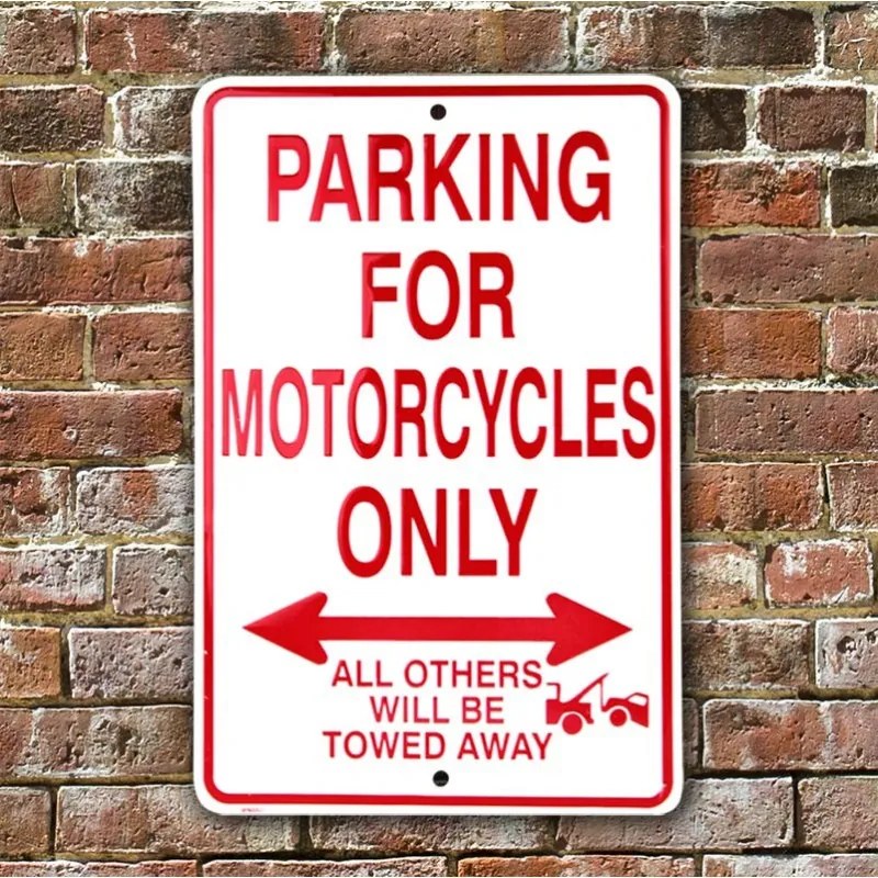 Plechová cedule Motorcycles Parking Only 20 cm x 30 cm