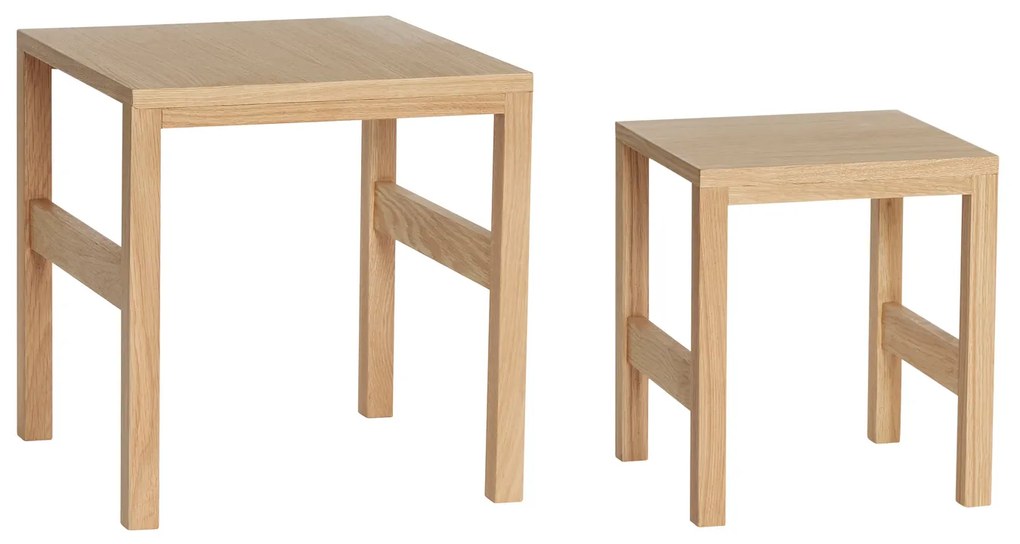 Hübsch Set dvou odkládacích stolků PUZZLE světlý 881406