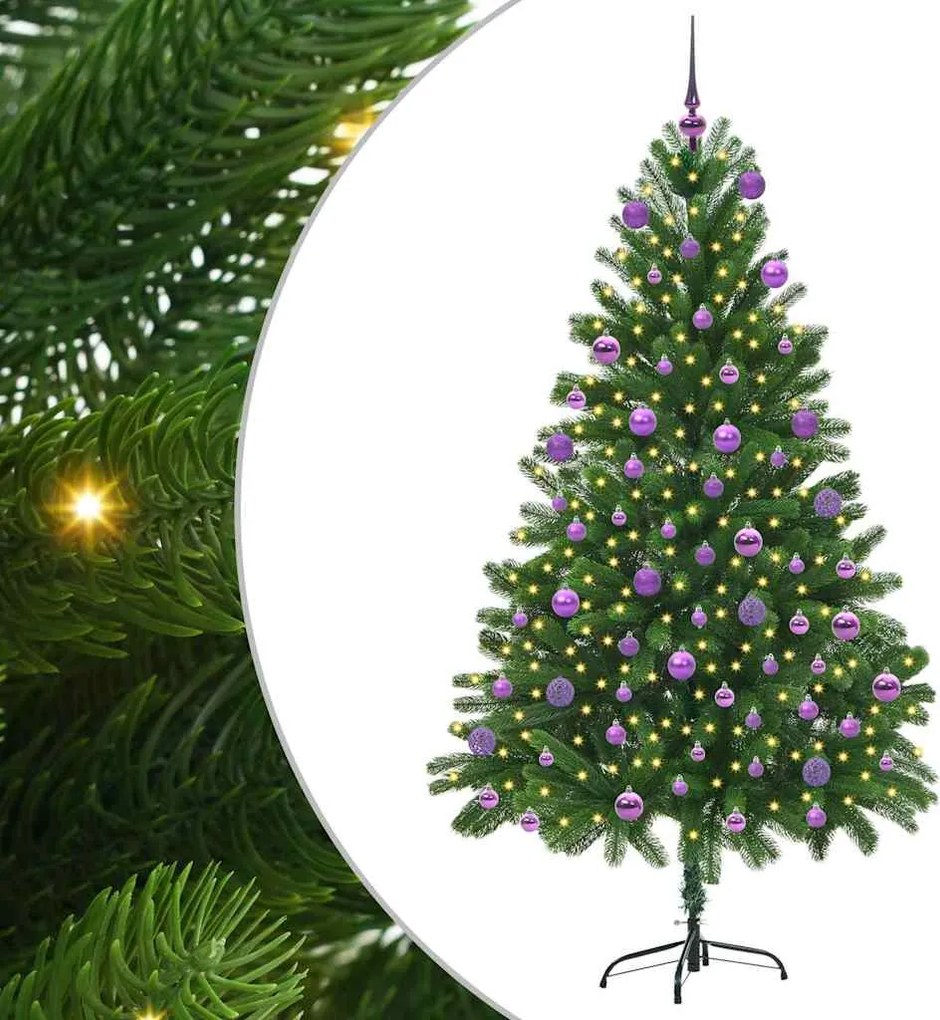 Vánoční stromeček s 300 LED diodami s stojanem Zelená 180 cm PE 3396337
