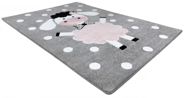 Dywany Łuszczów, Dětský kusový koberec Petit Dolly sheep grey, 140x190, růžová, dětský pokoj