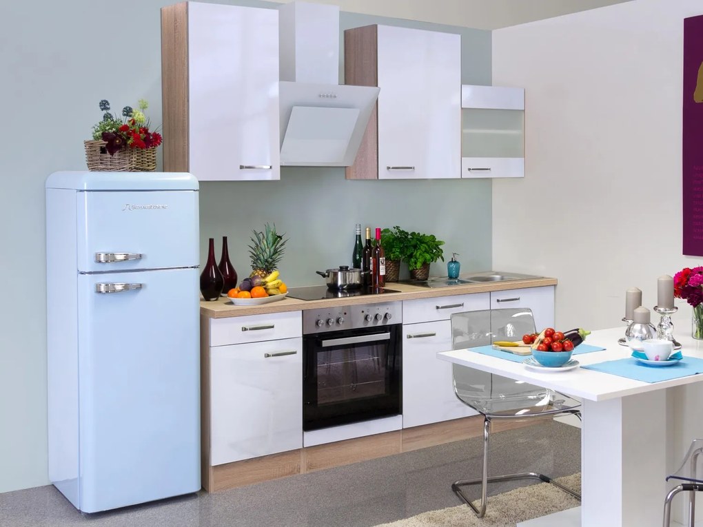 Flex-Well Kuchyně Valero 220 cm/typ 4 - trouba/varná deska/digestoř