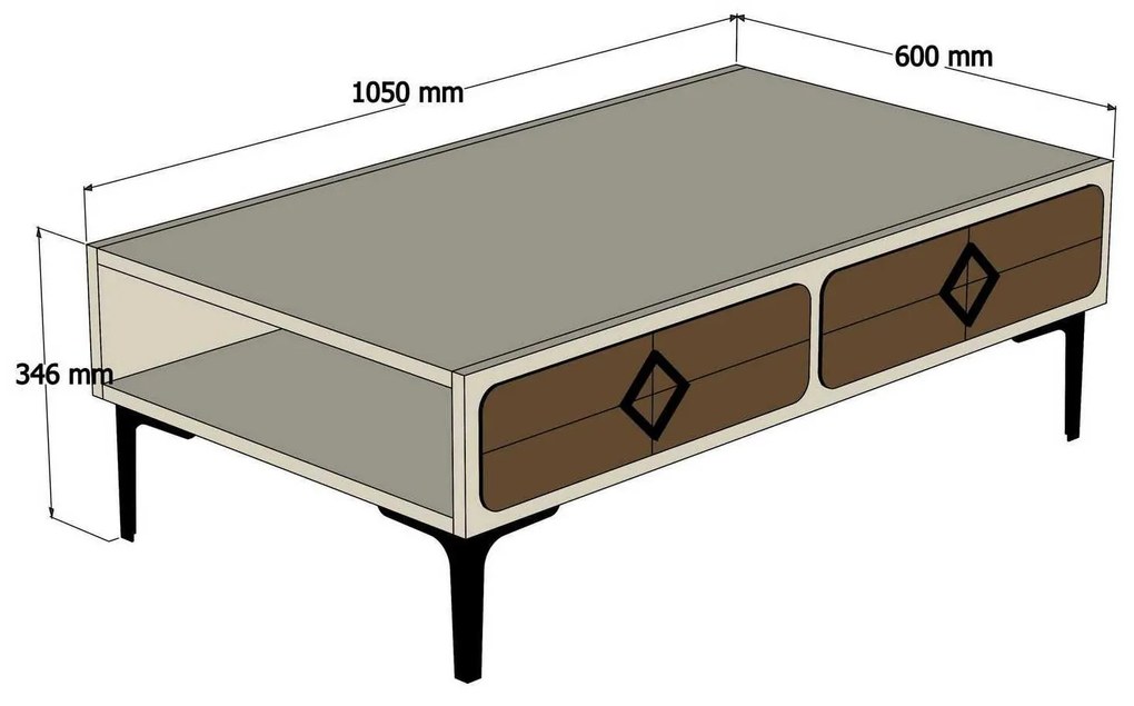 Konferenční stolek Simba (ořech + modrá). 1089495