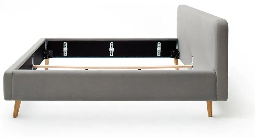 Šedá čalouněná dvoulůžková postel 160x200 cm Mattis – Meise Möbel
