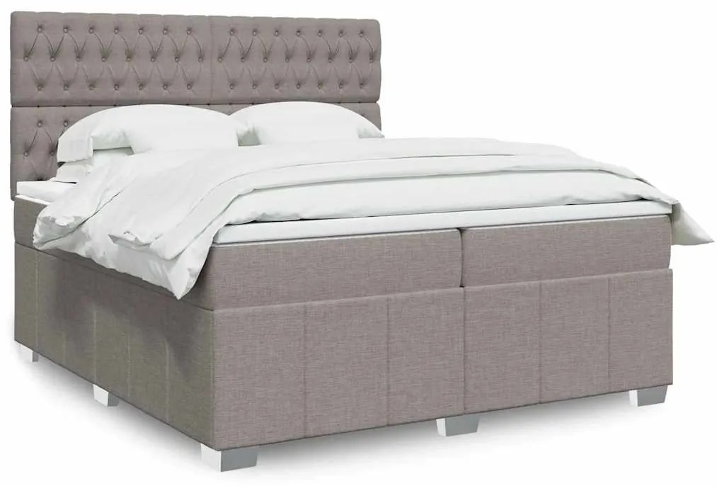 Box spring postel s matrací taupe 200x200 cm textil 3294086