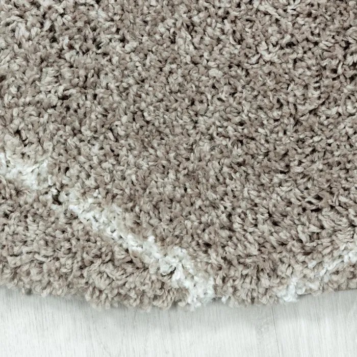 Vopi | Kusový koberec Alvor shaggy 3401 beige - Kruh průměr 120 cm