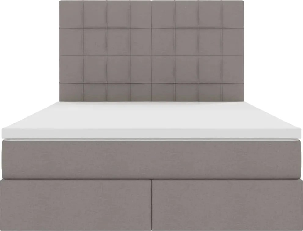 Postel s úložným prostorem a matrací Taupe 140 x 200 cm textil 3371787