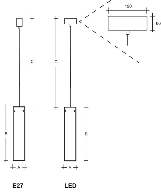 Lucis Závěsné svítidlo MAIA A, 1xE27, v. 32 cm