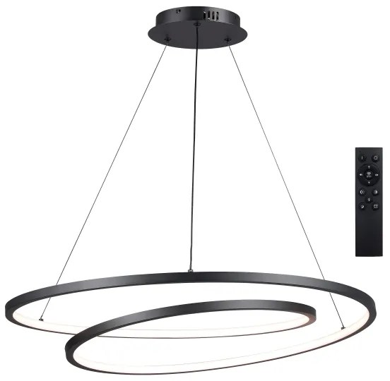 Brilagi-LED Stmívatelný lustr na lanku TWISTER LED/105W/230V pr.100 cm černá+DO