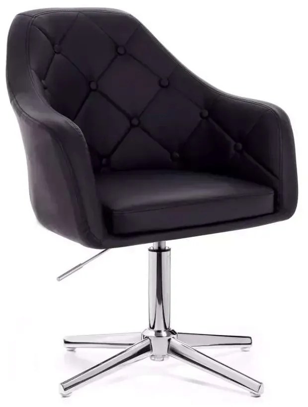 LuxuryForm DESIGN Křeslo ANDORA na stříbrném kříži - černé