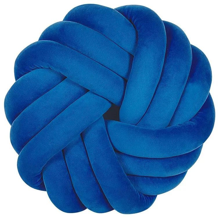 Dekorativní polštář, uzel 30 x 30 cm Modrý AKOLA Beliani