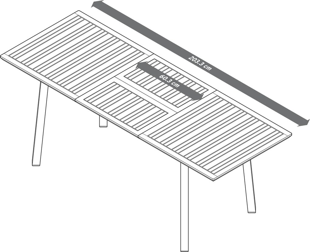 Tchibo - Prostorově úsporný rozkládací zahradní stůl »Liska«, cca 140–200 x 75 cm