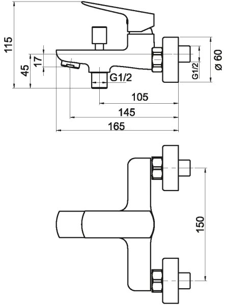 Novaservis - Vanová baterie NOBLESS EGO matná černá