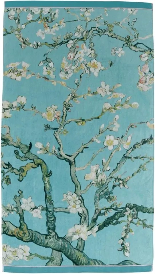 BH Van Gogh ručníky z vysoce kvalitního bavlněného froté Mandlové květy, modré (Luxusní froté ručníky s obrazem Vincenta Van Gogha - Mandlový květ )
