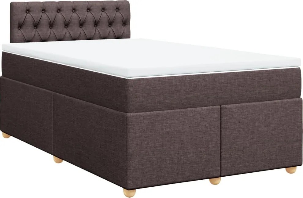 Box spring postel s matrací tmavě hnědá 120x200 cm textil 3286657
