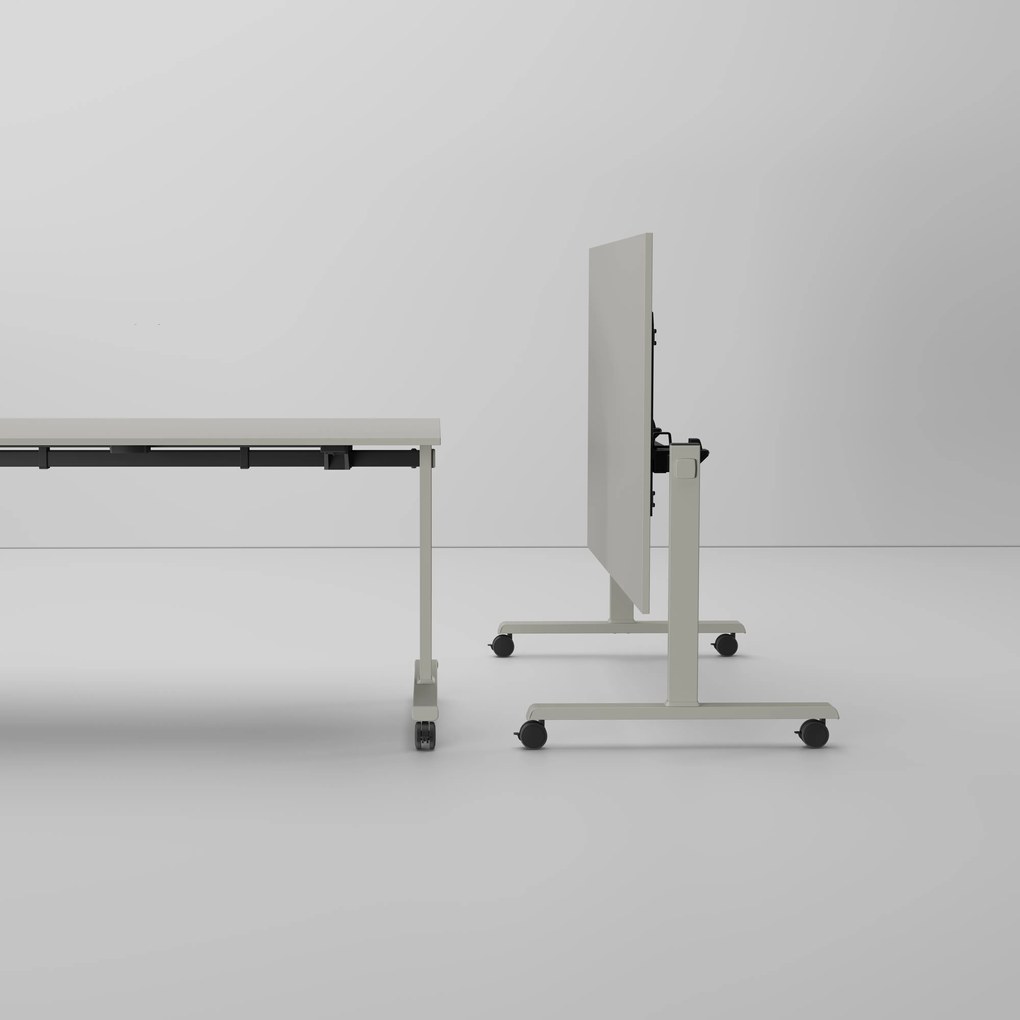 Mobilní stůl MATCH, 180x80 cm, šedá podnož, grafit
