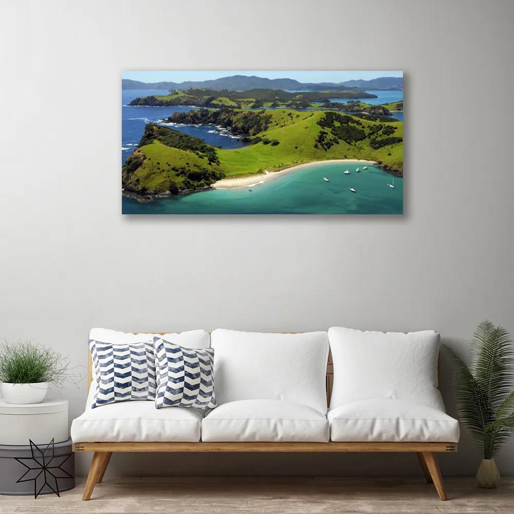 Obraz na plátně Moře Pláž Les Krajina 100x50 cm