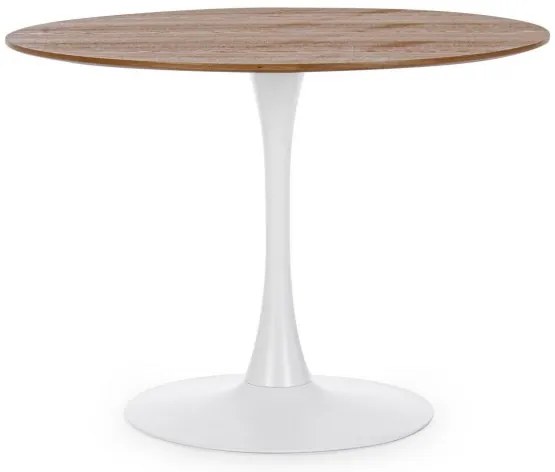 BIZZOTTO Hnědo-bílý kulatý stůl BLOOM 100 cm 0732978