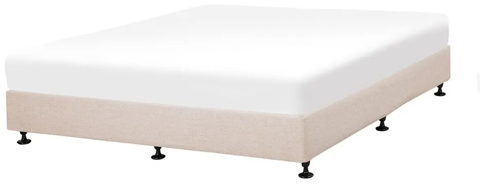 Čalouněná béžová postel s rámem 180 x 200 cm COLONEL