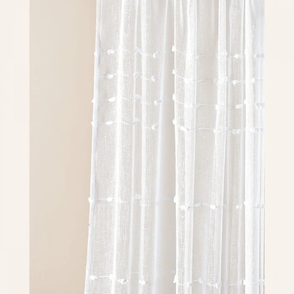 Vysoce kvalitní bílý závěs  Marisa  se závěsnou páskou 140 x 250 cm