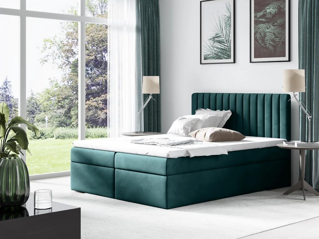 Eka Kontinentální čalouněná postel CONDOR - Trinity (180x200 cm) Barva látky Trinity: (2312) Zelená