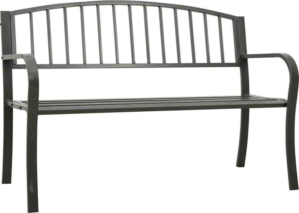 Zahradní lavice šedá 120 cm ocel 319581