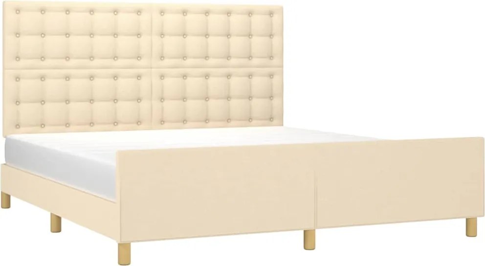 Rám postele bez matrace krémový 160 x 200 cm textil 3125394