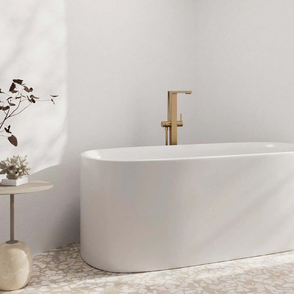 Hansgrohe Tecturis E, páková vanová volně stojící baterie na podlahu, kartáčovaný bronz, HAN-73445140