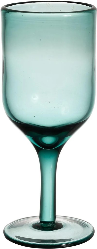 CÔTÉ TABLE Sklenice na víno Turquoise, modrá barva, zelená barva, sklo 370 ml