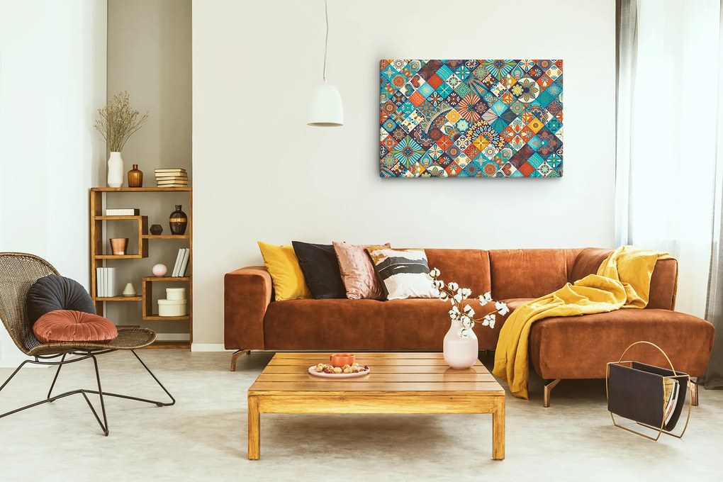Malvis ® Abstraktní obraz mozaika Velikost (šířka x výška): 120x80 cm