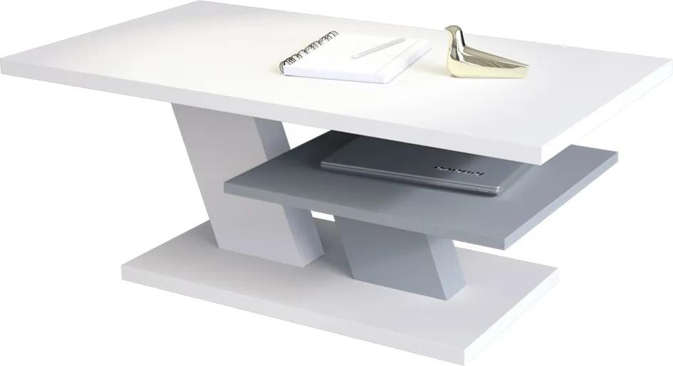 Mazzoni CLIFF MAT bílý + světlý šedý, konferenční stolek