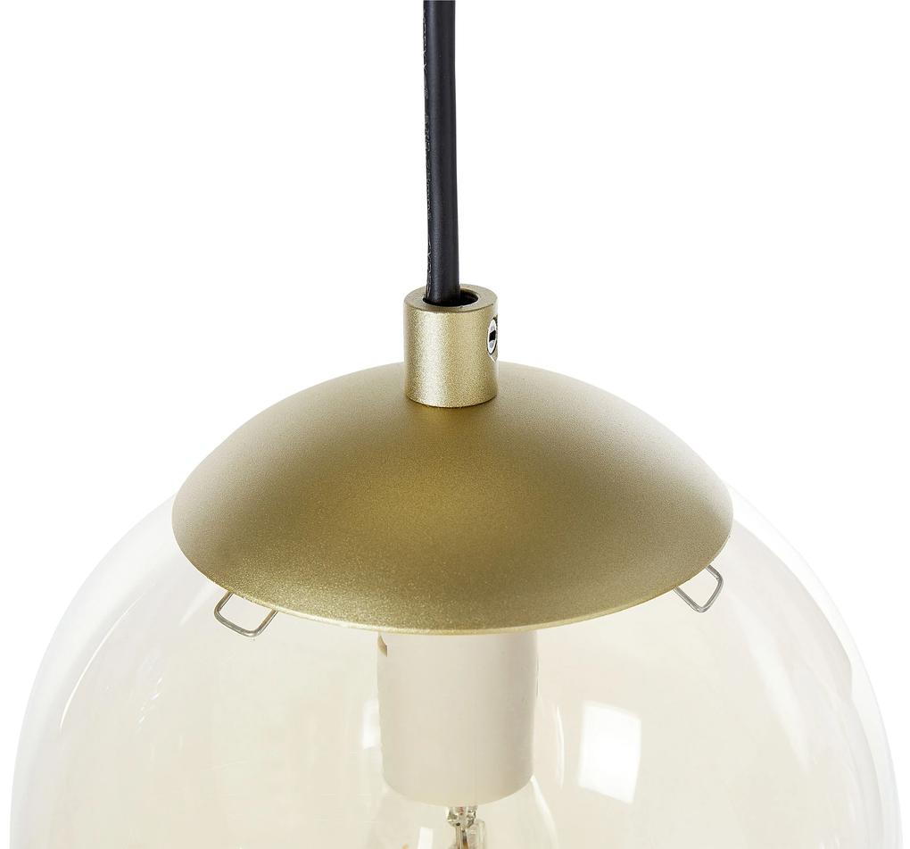 Závěsná lampa s 5 skleněnými stínidly zlatá NOEL Beliani