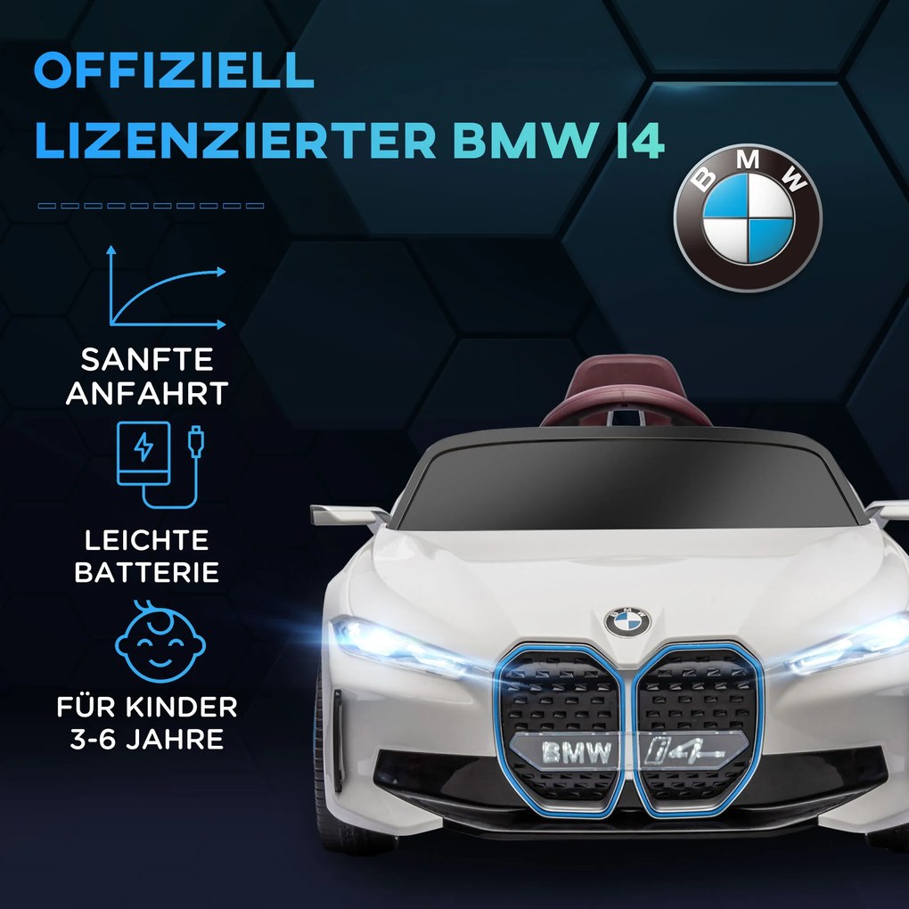HOMCOM Dětské elektrické autíčko BMW s dálkovým ovládáním, přenosnou baterií, světlomety, MP3 přehrávačem, bezpečnostním pásem, 3-5 km/h, pro děti od…