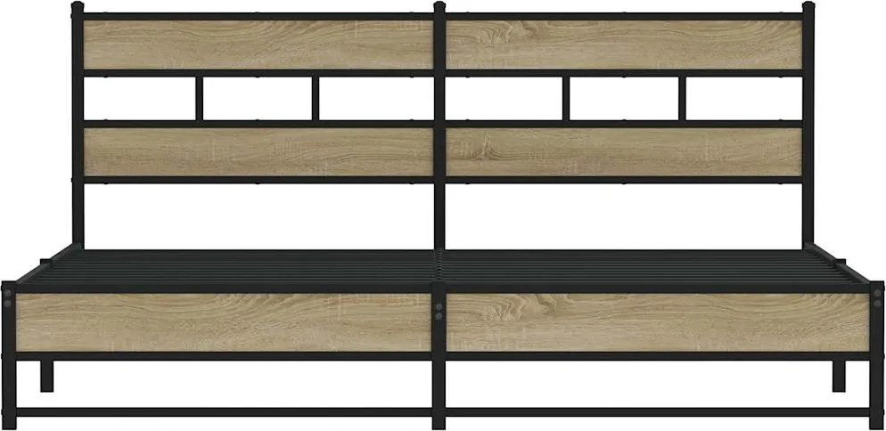 Kovový rám postele bez matrace dub sonoma 183 x 213 cm 3308500