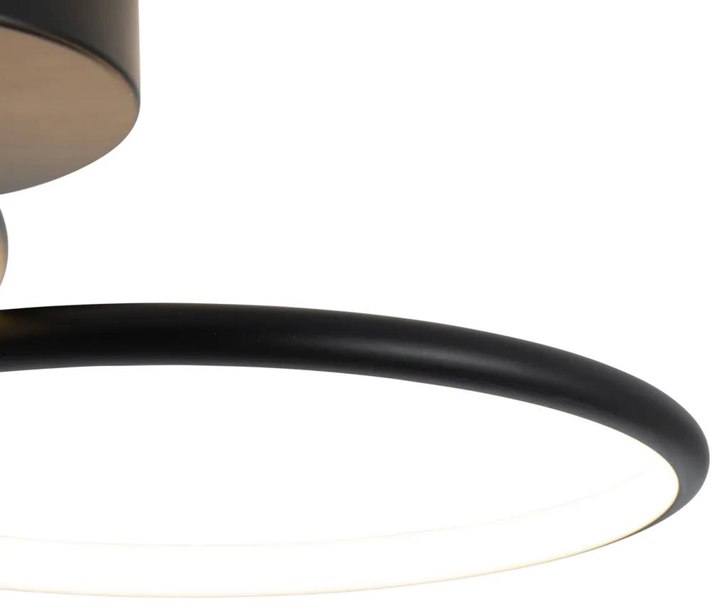 Stropní svítidlo černé včetně LED 3-stupňové stmívatelné 2-světlo - Joaniqa