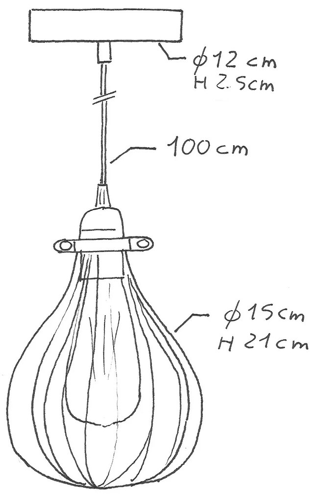 creative cables Závěsná lampa s textilním kabelem, stínidlovým rámem kapka a kovovými detaily Barva: Mosaz