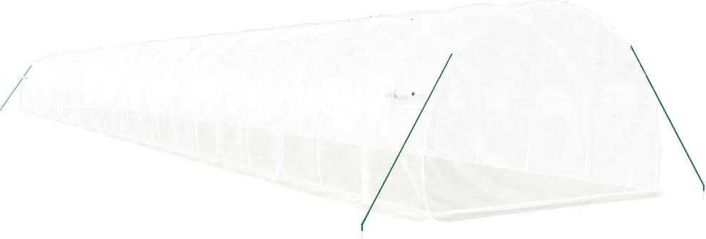 Skleník s ocelovým rámem bílý 72 m² 24 x 3 x 2 m 3188060