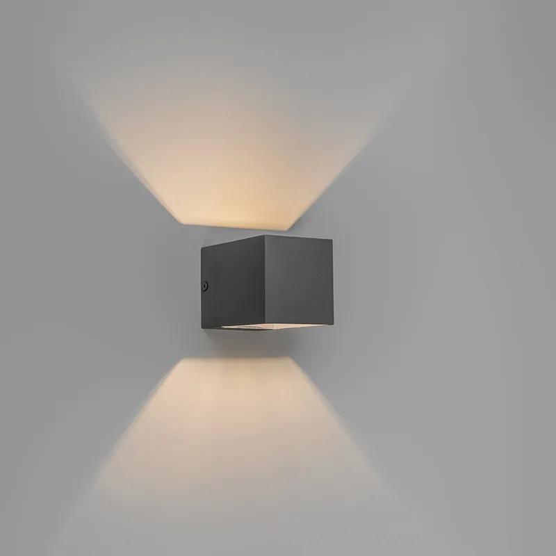 Moderní nástěnná lampa tmavě šedá - Transfer
