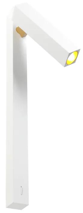 Lineární nástěnná lampička s vypínačem Mick Snooze Barevná varianta: Bílá / Zlatá, Teplota chromatičnosti: 3000 Kelvinů