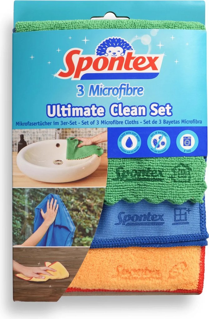Spontex Utěrky z mikrovlákna Ultimate Clean Set, 3 ks