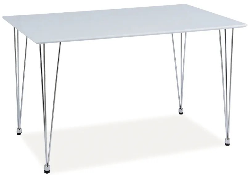 MAXIVA Jídelní stůl - PAULO, 120x76, bílá/chrom