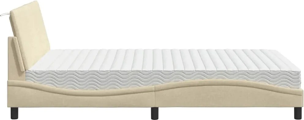 Postel s matrací Hanko krémová 140 x 190 cm textil 3310529