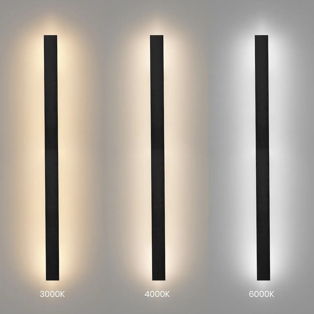 Exteriérové nástěnné LED svítidlo Wow, 1x LED 20w, 3CCT, černá, (120 cm)
