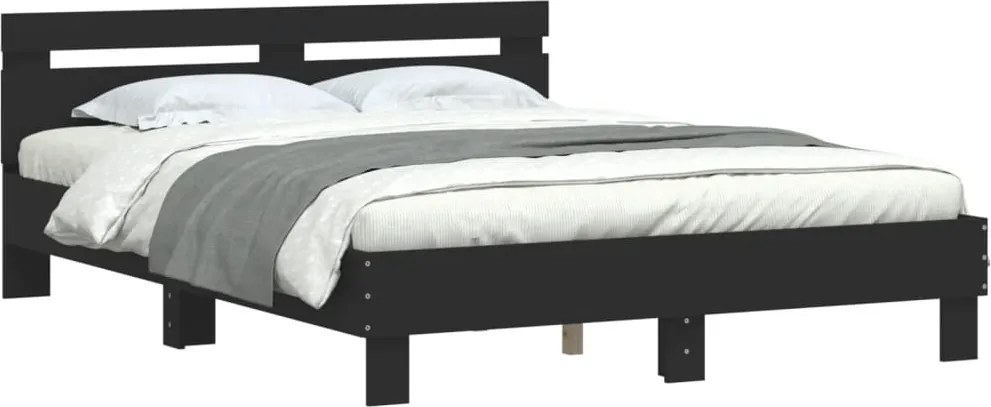 vidaXL Rám postele s čelem 140 x 200 cm kompozitní dřevo [3207421] Barva: Betonová šedá