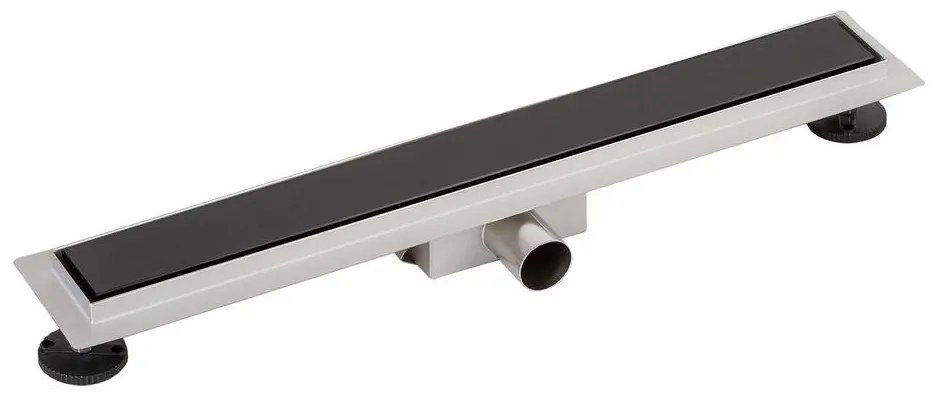 Granada sprchový žlab s černým sklem, 80 cm