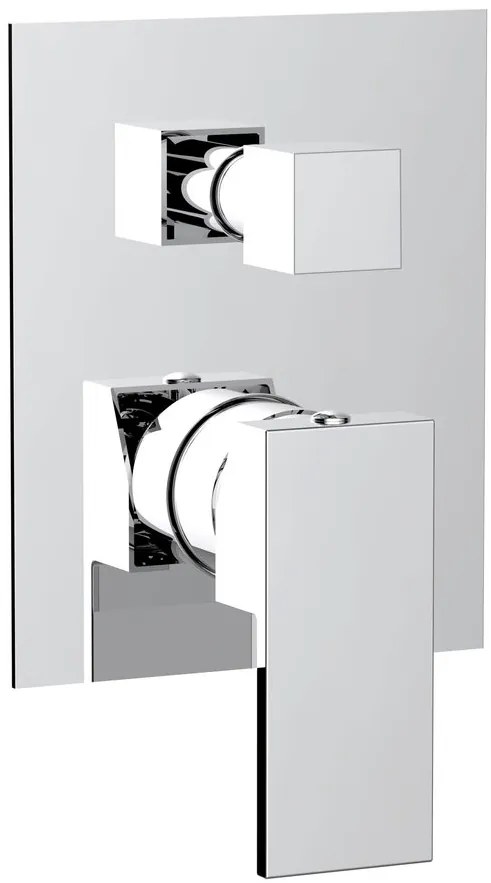 Sapho Sapho, CUBEMIX podomítková sprchová baterie, 2 výstupy, chrom, CM042