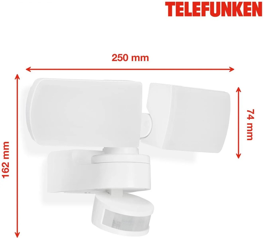 TF 315106TF TELEFUNKEN LED venkovní svítidlo 25 cm 2x15W 1550lm bílé - BRILONER