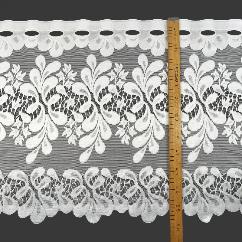 Vitrážková žakárová záclona 15188 - výška 40,60,90 cm , metráž
